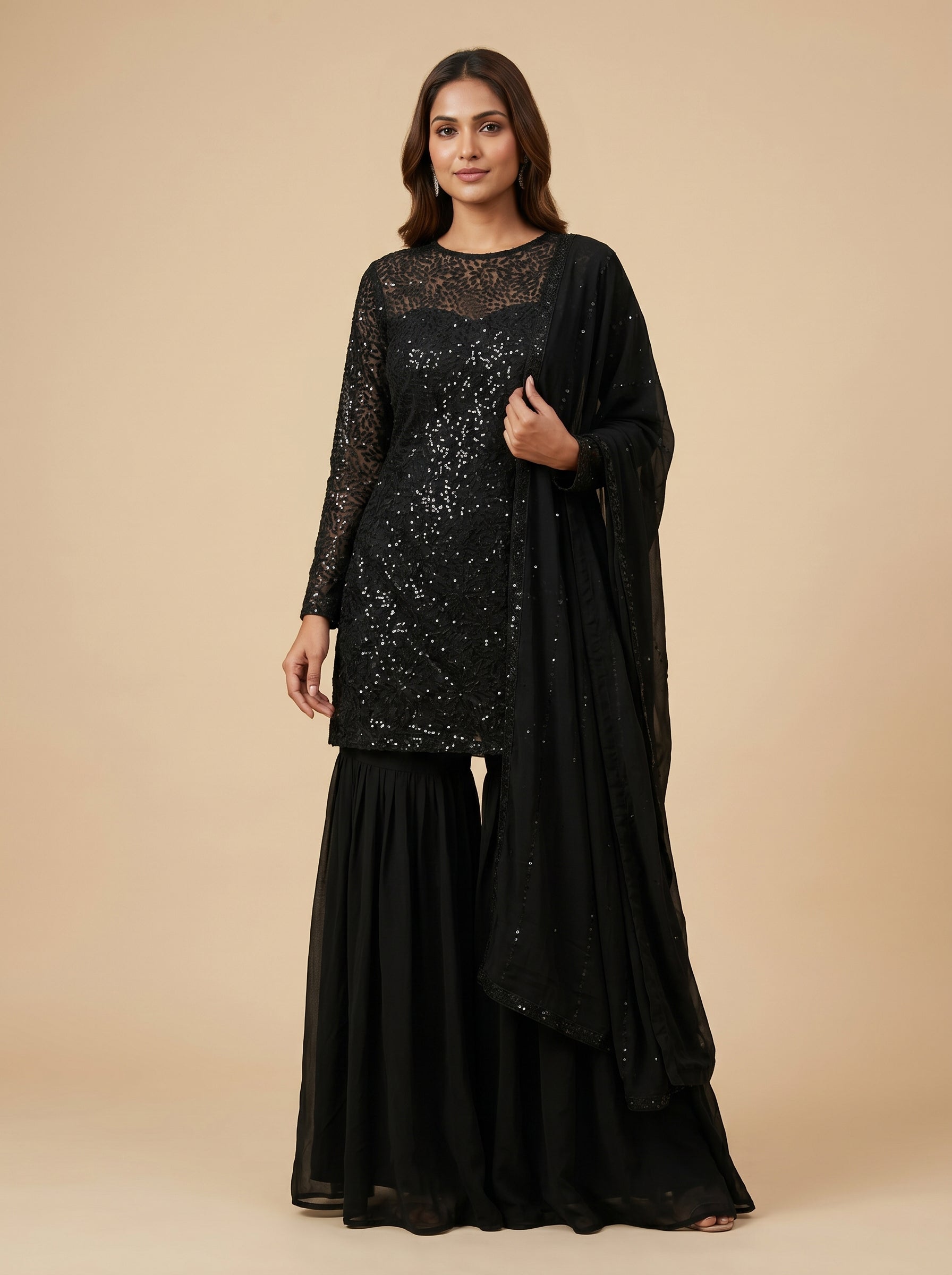 Buy Black Line Indogown | KALKI Fashion India